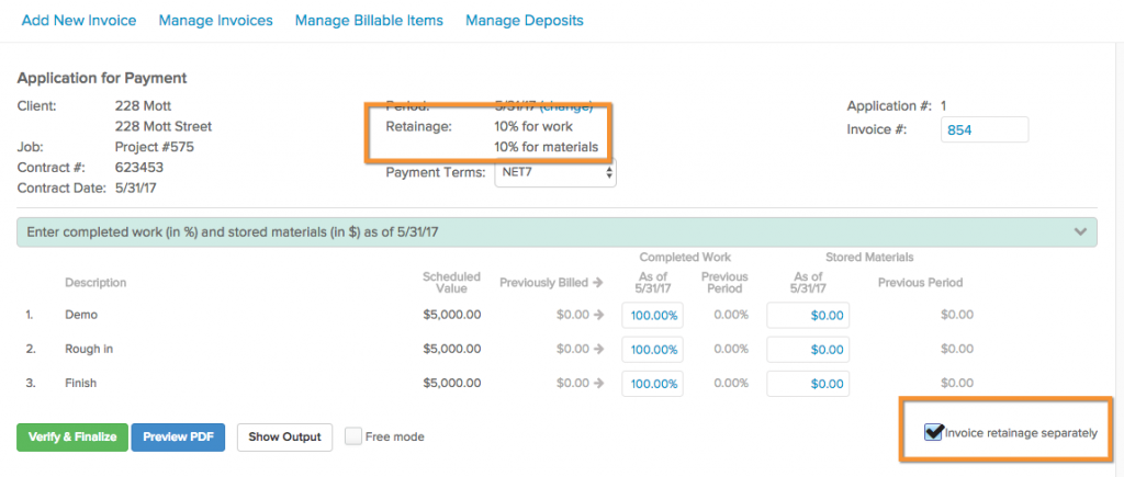 Creating a retainage invoice in the AIA format – Knowify