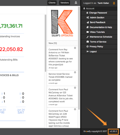 How to check which version you're using – Knowify