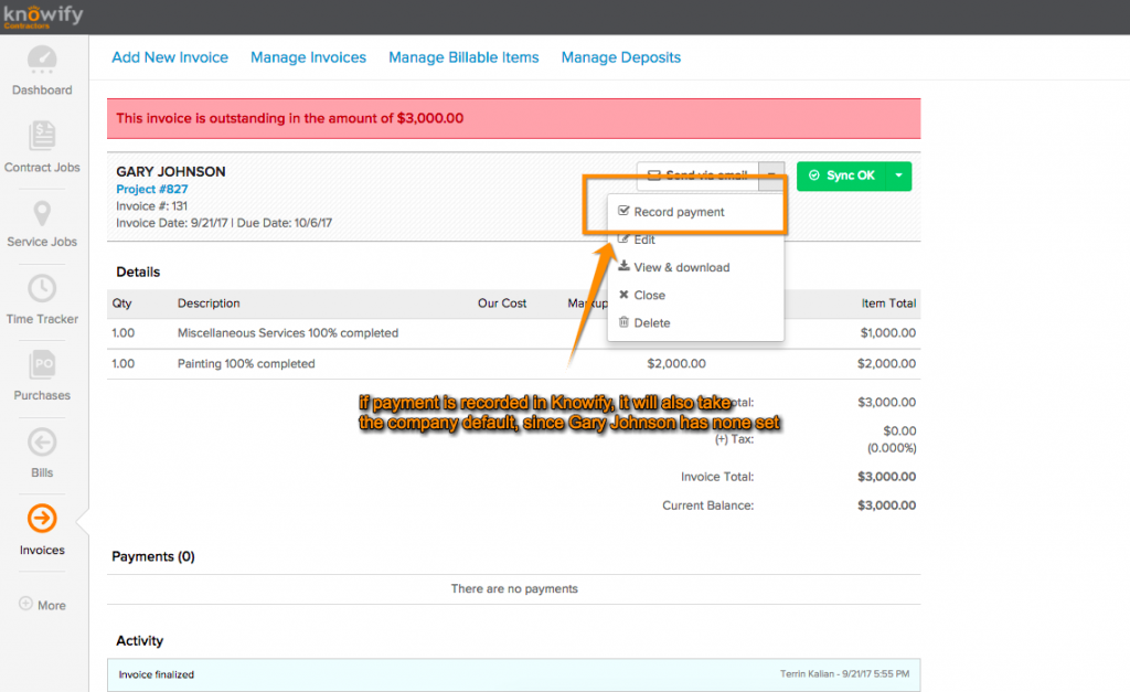 Setting up Income Defaults – Knowify