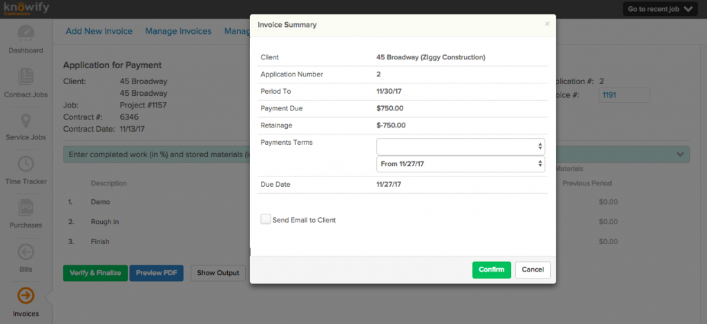 How to bill client for retainage mid-project – Knowify