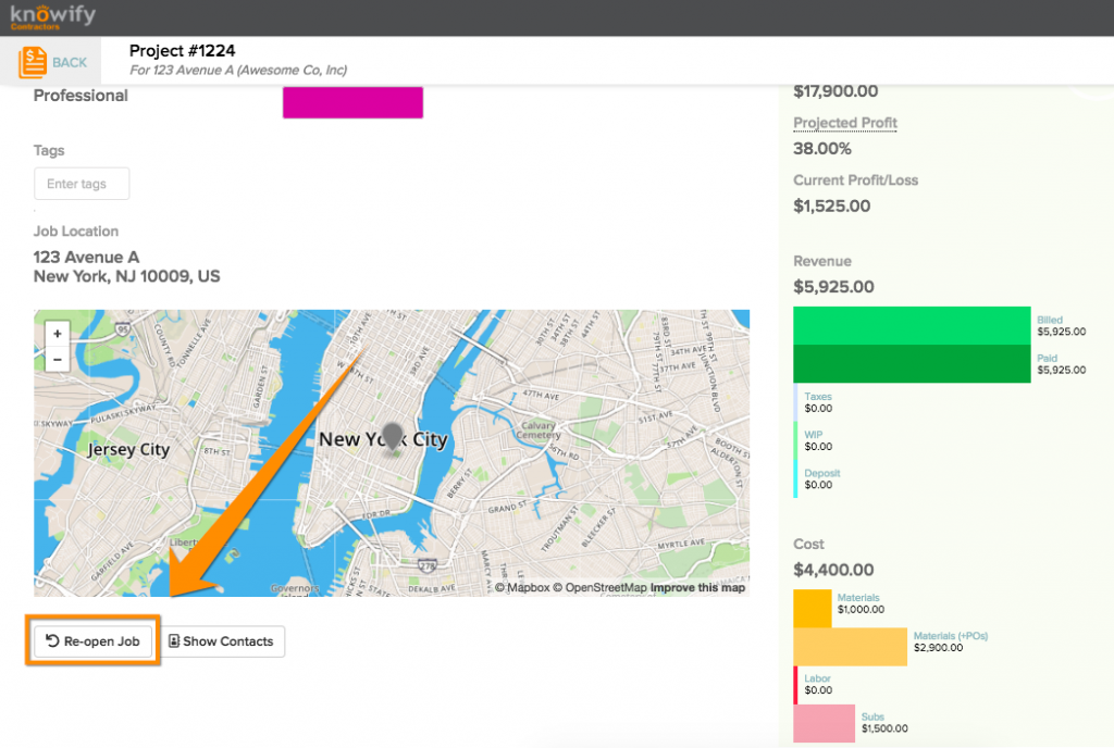 How to re-open closed jobs – Knowify