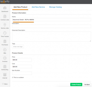 Setting up Catalog Defaults – Knowify